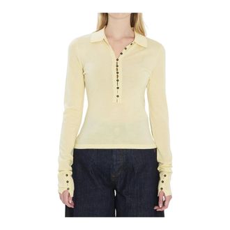 Jacquemus Cropped Strick-Cardigan mit V-Ausschnitt - - Knitwear - Damen - Gelb - S
