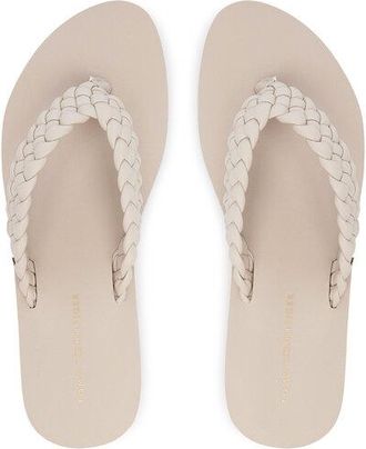 Tommy Hilfiger Zehentrenner Th Wedge Cornrow Beach Sandal FW0FW09037 Écru