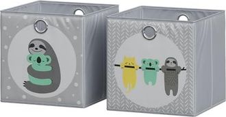 Vicco Bo&icirc;te pliante, Gris, 30 x 30 cm (motif paresseux)