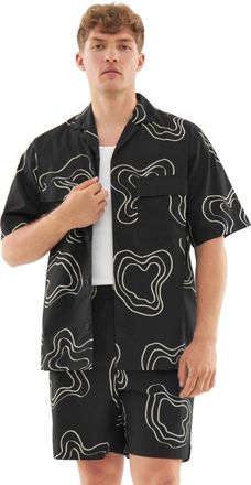 Johnny Urban Hemd Herren Kurzarm Schwarz - Spencer - Oversize Kurzarmhemd mit Print - Casual Shirt f&uuml;r Sommer, Strand, Festival - 100% Baumwolle - Leichtes Freizei