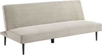 Sweeek 3-Sitzer Schlafsofa mit Cordbezug und Metallbeinen, Cord, Greige