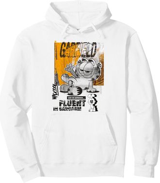 Garfield Odie Sarcasm Cat Street Art Graffiti-Schablone Retro Pullover Hoodie