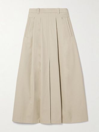 Altuzarra Jupe Longue En Serge De Coton À Plis Mack - Neutres