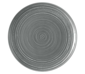 SELTMANN WEIDEN Terra Fr&uuml;hst&uuml;cksteller, 22 cm, Dessertteller mit spiralf&ouml;rmigem Relief, Sp&uuml;lmaschinen- und mikrowellenfest, Porzellan, Perlgrau