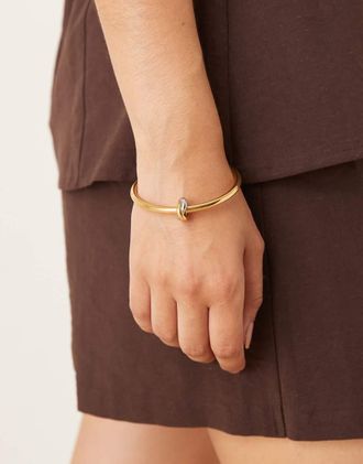 Abbott Lyon Bracelet jonc effet noué en plaqués argent et or-Doré