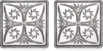 Cristalica Gebäckplatte Konfektplatte Kuchenplatte aus Bleikristall 2er Set 20x20cm