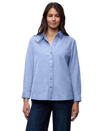 Street One Lange Cord Hemdbluse Frosted Blue 38