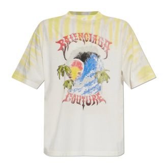 Balenciaga Extremes Tie-Dye T-Shirt in Medium Fit - - Tops - Herren - Wei&szlig; - M