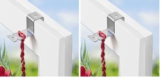 Maximex Edelstahl, Fensterhaken 2er Set, f&uuml;r Fensterrahmen bis 1,8 cm geeignet, einfache Dekoration von Fenstern und T&uuml;ren, kein ankleben n&ouml;tig (Packung mit 2