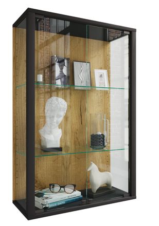 VCM Glasvitrine h&auml;ngend | Vitrine Glas mit ESG-Sicherheitsglas | Ma&szlig;e: H. 80 x B. 60 x T. 25 cm | H&auml;ngevitrine Glas | Modern und platzsparend | Glas Vitri