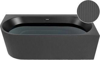 Beliani Eckbadewanne GOCTA linksseitig 170 x 80 cm Schwarz
