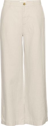 Part Two Part Two Damen Womens Trousers Wide Legs High-Waisted Full-Length Zip and Button Hose, French Oak