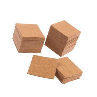 STOBOK 36st&uuml;cke Selbstklebende Korkuntersetzer Aus Naturholz Quadratische Korkmatten rutschfeste Oberfl&auml;che Gute Haftung F&uuml;r DIY-bastelbedarf Und Topfpflanze