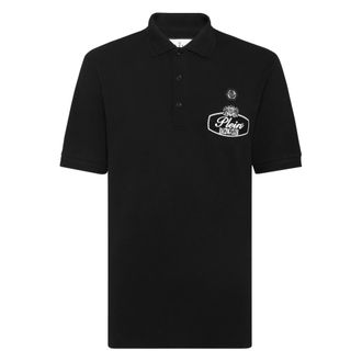 Philipp Plein Homme, Tops, Noir, Taille: 3XL Polo Piqu&eacute; Racing Club