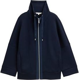 Tom Tailor Veste de surv&ecirc;tement Boxy Fit Scuba pour Femme, 10668 - Sky Captain Blue., L