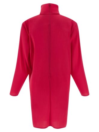 Saint Laurent Structured-Shoulder Stretch Organza Dress - Red