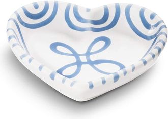 Gmundner Keramik Herzschale Grösse: l= 8.8 cm x b= 10 cm x h= 2.4 cm Blaugeflammt Geschirr, handgemacht in Österreich