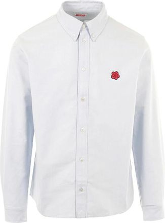 Kenzo Homme, Chemises, Bleu, Taille: M Chemise Casual avec Broderie Fleur Boke