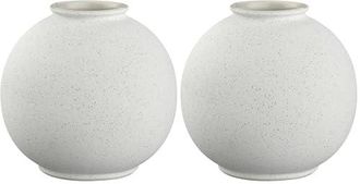 Blomus Vase -RUDEA- XS | Farbe Lily White | Blumenvase aus Keramik | Dekovase Farbe beige | 12 x 12 x 11,7 cm (Packung mit 2)