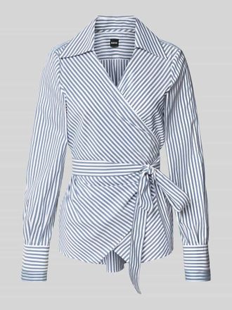 HUGO BOSS Regular Fit Langarmbluse mit fixiertem Tailleng&uuml;rtel Modell BEKANIA