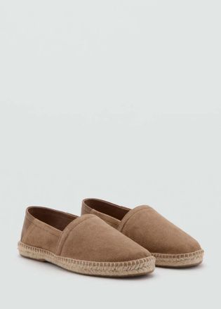 Mango Espadrille en cuir lisse sable - Homme - 39 - MANGO MAN