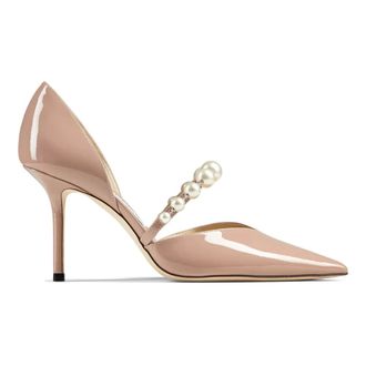 Jimmy Choo London Femme, Chaussures, Rose, Taille: 37 1/2 EU Rose Perle Cristal Talons Escarpins
