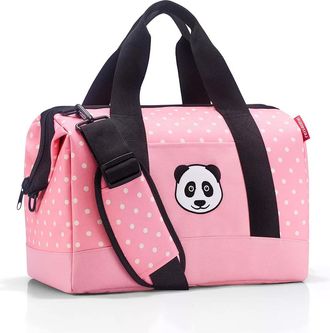 Reisenthel Allrounder M Kids Kleine Reisetasche f&uuml;r Kinder Mit Stecklasche f&uuml;r Reisetrolleys, Couleur:Panda pink