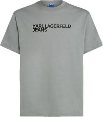 Karl Lagerfeld Homme T-Shirt À Manches Courtes avec Logo Essentiel Coupe Régulière, Gris, XL