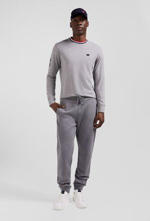 Eden Park T-shirt Manches Longues Xv De France En Coton Gris Coupe Regular