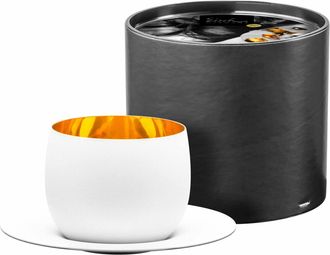 Eisch Cappuccinoglas 300 ml mit Untersetzer in Geschenkröhre Cosmo Pure White