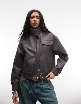 Liquor & Poker Veste textur&eacute;e coupe carr&eacute;e &agrave; col chemin&eacute;e - Noir