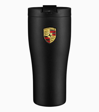 Porsche Design Thermo-Kaffeebecher, Mattschwarz - Edelstahl, Reisebecher, Thermo-Becher, 460 ml