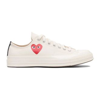 Comme Des Garçons Homme, Chaussures, Blanc, Taille: 43 EU Baskets Blanches Urban Elegance Heart Design