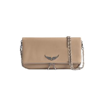 Zadig&Voltaire Rock Clutch Bag aus genarbtem Leder - - Bags - Damen - Beige - ONE SIZE