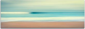 Paul Sinus Art Panoramabild auf Leinwand und Keilrahmen 150x50cm Meer Strand Vintage abstrakt verschwommen