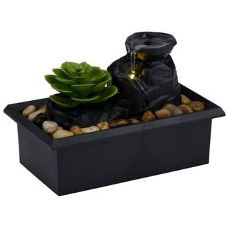 Arti Casa Fontaine Interieur - Ornement deau sur Batterie - avec &Eacute;clairage LED Inclus - Deco Zen - 10,5x17,5x12 cm