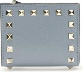 Valentino Garavani Femme, Accessoires, Bleu, Taille: ONE Size Lamb Ovis Aries Aries Leather Wallet