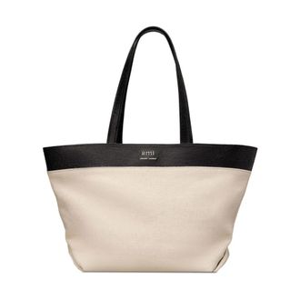 Ami East West Logo Tote Bag - - Bags - Herren - Beige - ONE SIZE