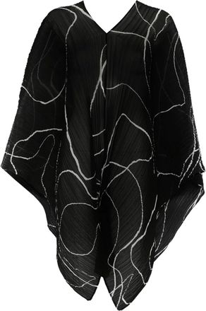 Pleats Please Issey Miyake blouse &agrave; imprim&eacute; abstrait - Noir