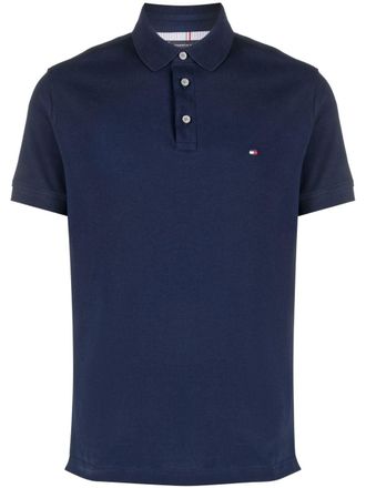Tommy Hilfiger polo en piqu&eacute; &agrave; patch logo - Bleu