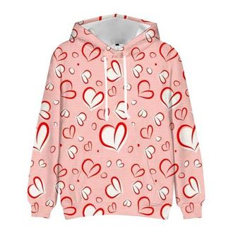 Generic 2026 Saint-Valentin hommes et femmes avec le m&ecirc;me sweat &agrave; capuche de Saint-Valentin d&eacute;contract&eacute; pour couples portent un design &agrave; capuche plein de Be F