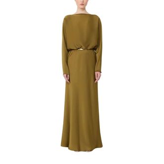 Max Mara Leichtes Satinkleid - - Dresses - Damen - Gr&uuml;n - M