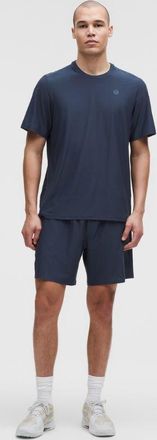 lululemon Gestreifte Tennis-Shorts aus f&uuml;r M&auml;nner - 18 cm - Gr&ouml;&szlig;e XL in Club Blue