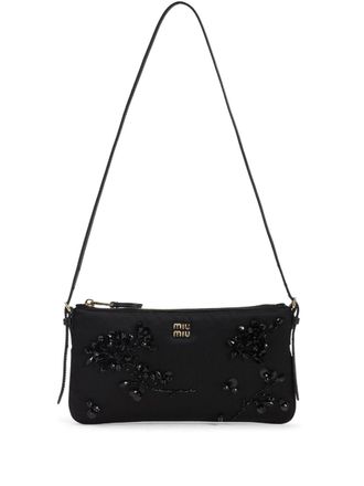 Miu Miu sac porté épaule à broderie - Noir