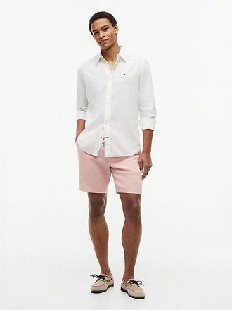 Tommy Hilfiger Short chino Dover en lin m&eacute;lang&eacute; couture int&eacute;rieure 20 cm