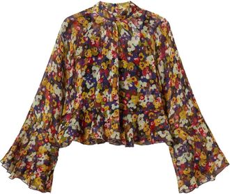 Twin-Set Oberteil mit Blumenmuster - Braun