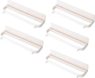 BESPORTBLE 5 St&uuml;ck Wandmontiertes Hausschuhe Regal aus Beigeem Kunststoff mit Selbstklebenden Haken Schuh Organizer f&uuml;r Badezimmer und Flur zur Platzsparenden Au