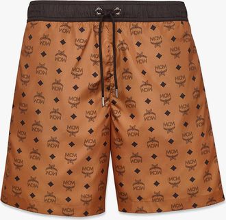 MCM Badeshorts mit Monogramm-Print COGNAC POLYESTER