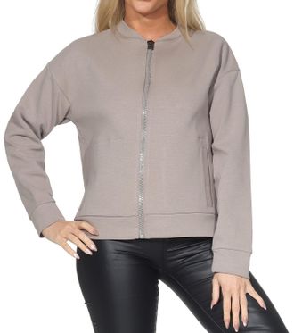 Elbsand Enid Damen Zip Sweatjacke, Blousonkragen, locker geschnitten