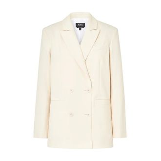 A.P.C. A.p.c., Femme, Vestes, Beige, Taille: 36 FR Vêtements Beige Americana à Boutons